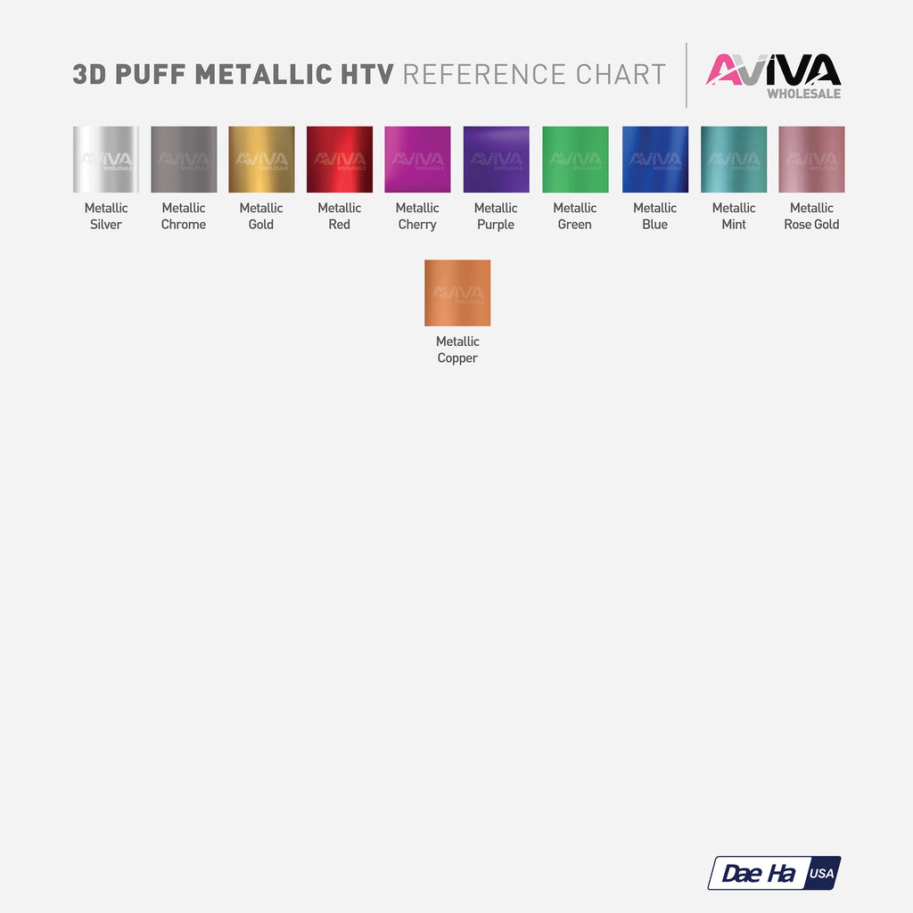Ultra Flex 3D PUFF Metallic 20” wide Heat TRANSFER Vinyl for T-Shirt a ...